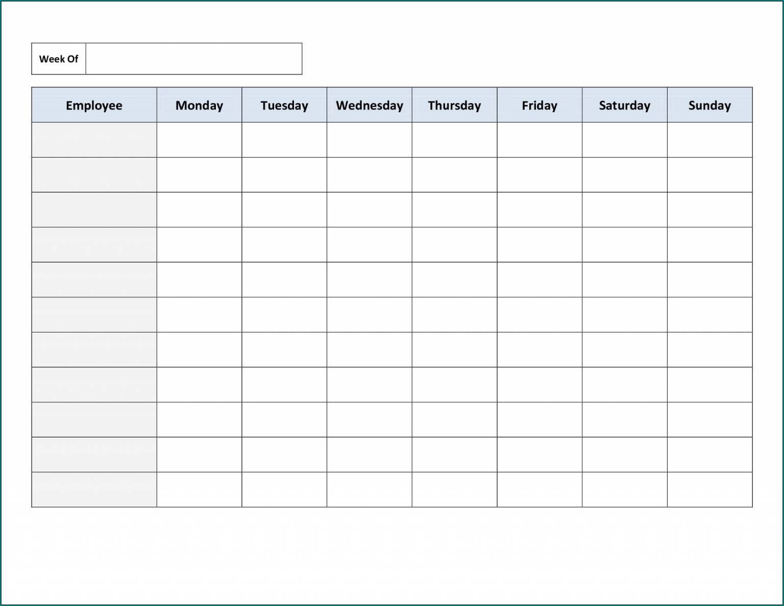 》Free Printable Weekly Work Schedule Template | Bogiolo
