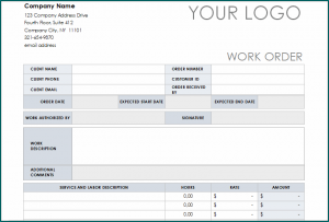 》Free Printable Work Order Form Template