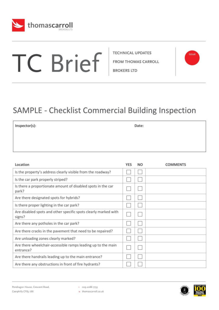 Commercial property building inspection checklist by Thomas | Bogiolo