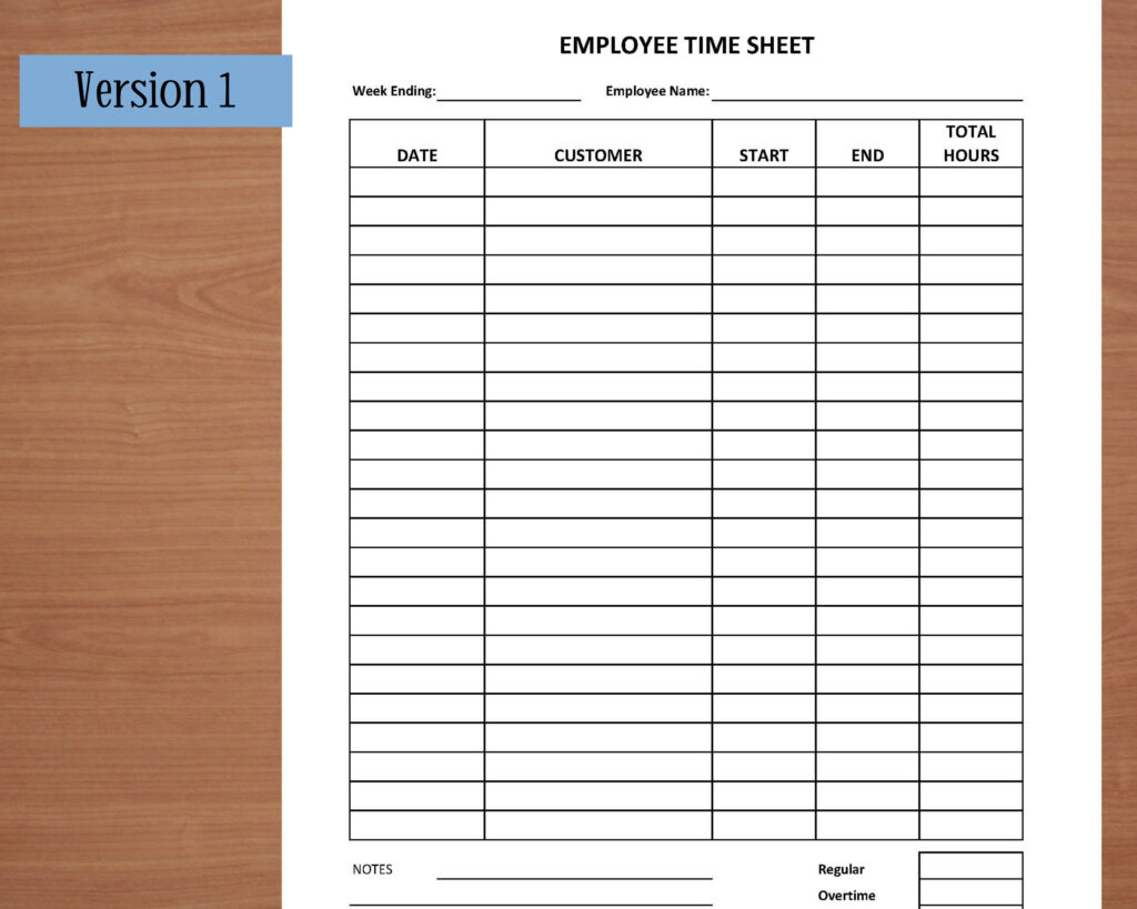Construction Time Sheet Construction Timesheet Small Business Time ...