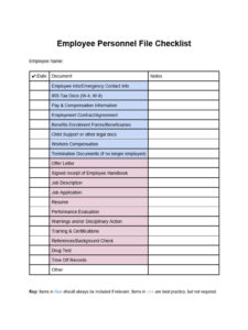 Employee File Checklist PDF | Bogiolo