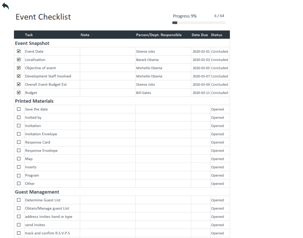 Free Event Checklist Template Adnia Solutions Excel Templates | Bogiolo