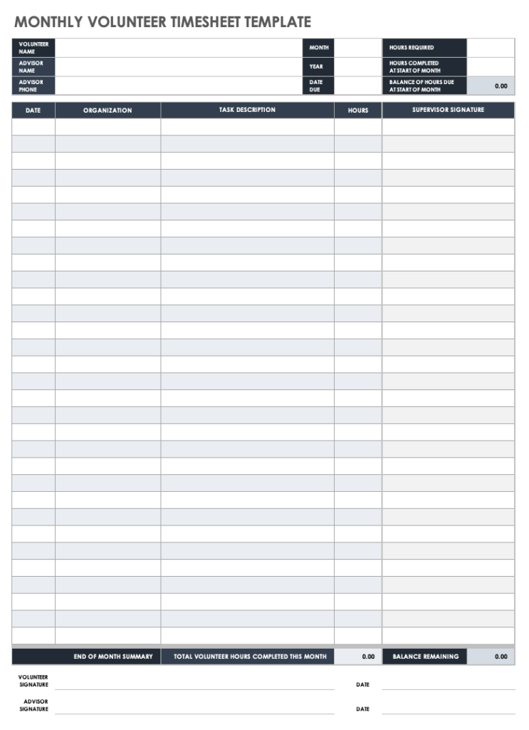 Free Excel Timesheet Templates Smartsheet | Bogiolo