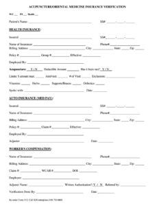 Free printable insurance verification form: Fill out & sign online ...