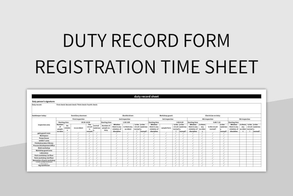 Free Security Guard Templates For Google Sheets And Microsoft | Bogiolo