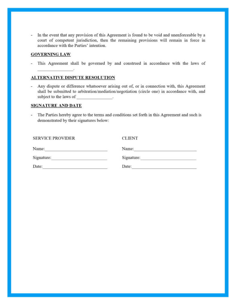 Free Service Contract Template | Bogiolo