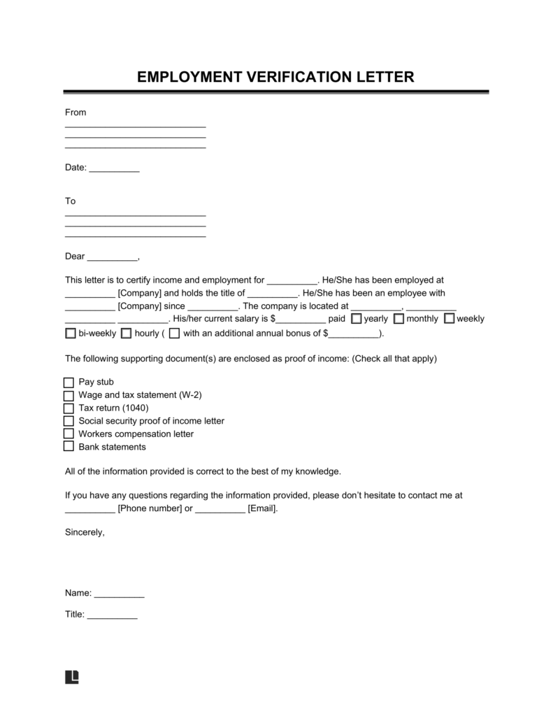 Free Verification Forms Pdf Word Bogiolo