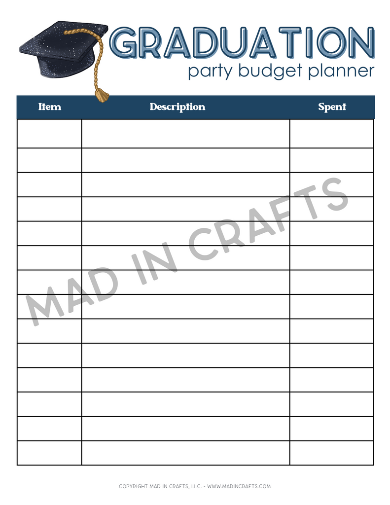  Printable Graduation Party Budget Template