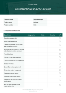 Key Stages of Construction Project Checklist | Bogiolo