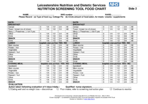 》Printable Nutrition Chart Template