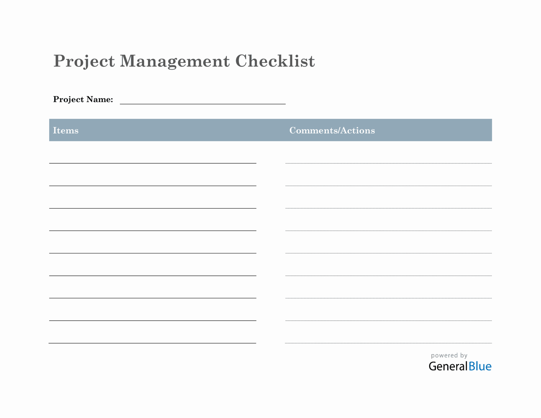 Project Management Checklist in PDF | Bogiolo