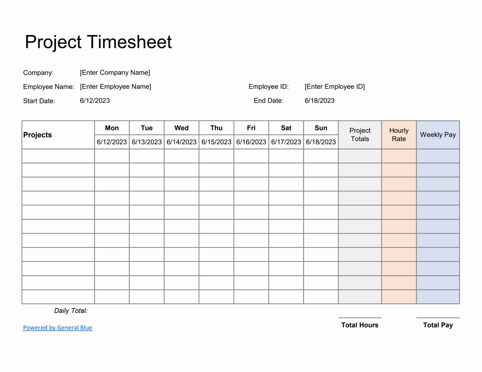 Project Timesheet Templates | Bogiolo