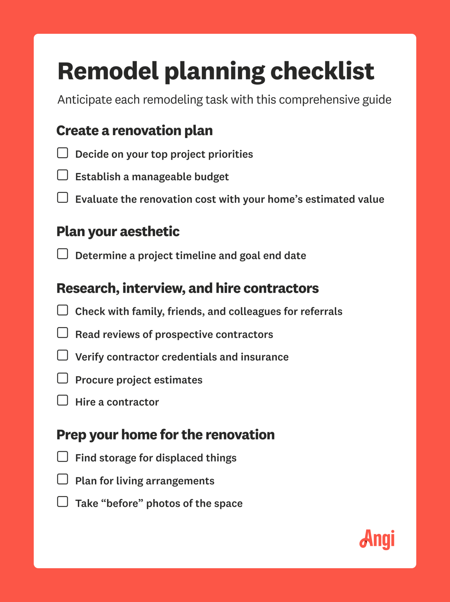Step-by-Step Home Renovation Checklist | Bogiolo