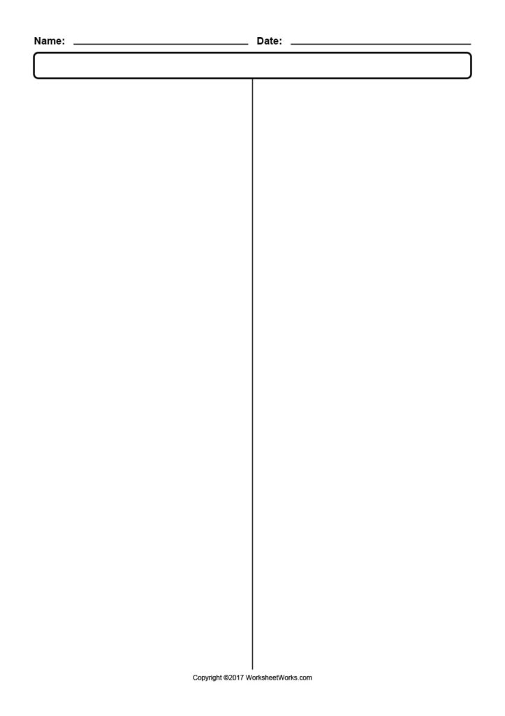 》Printable T-Chart Template (Word)