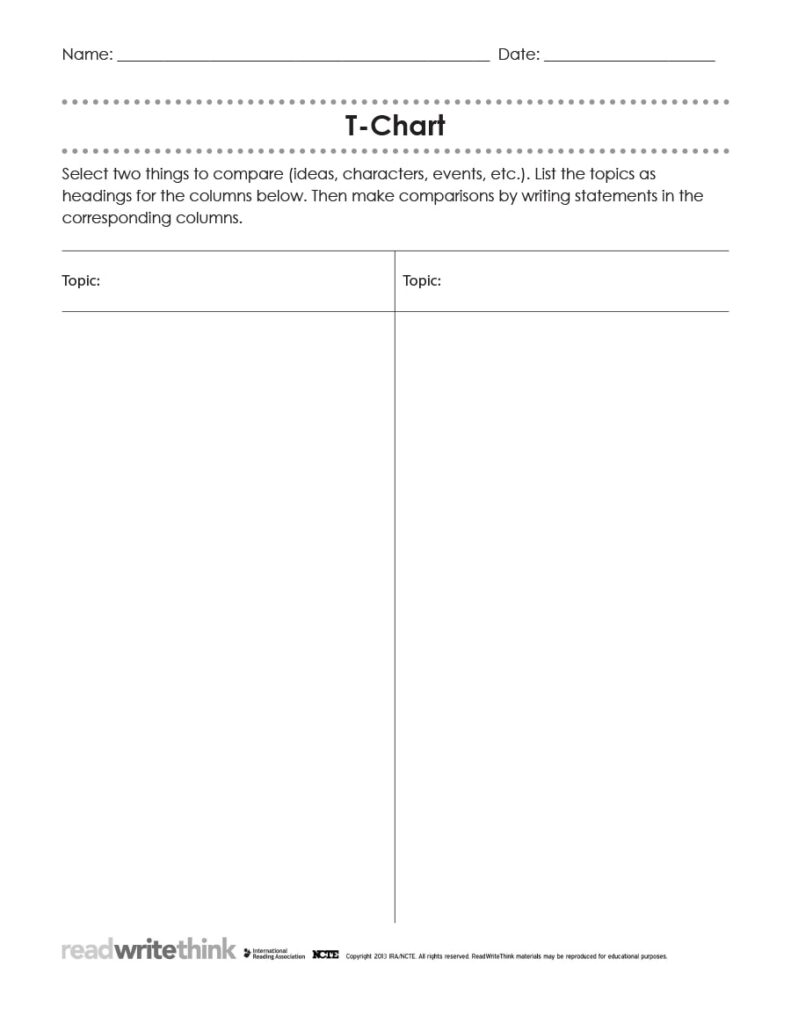 》Printable T-Chart Template (Word)