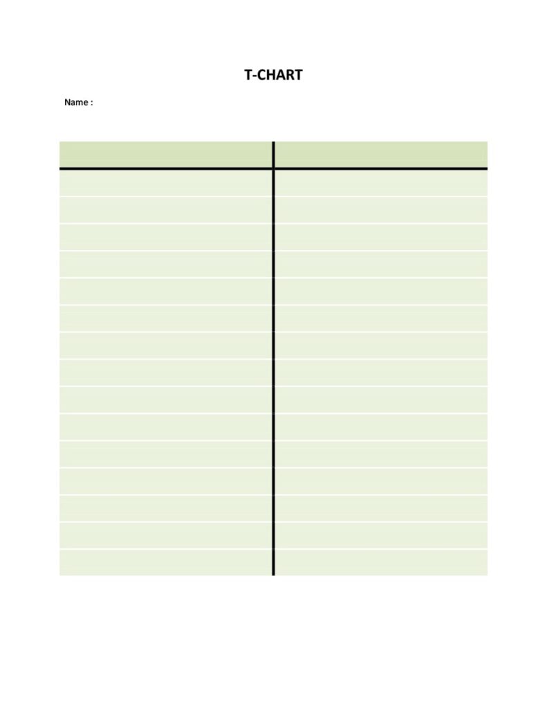 》Printable T-Chart Template (Word)