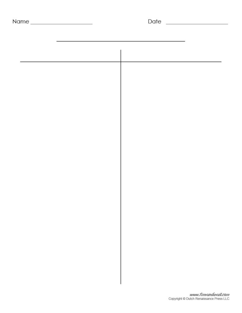 》Printable T-Chart Template (Word)